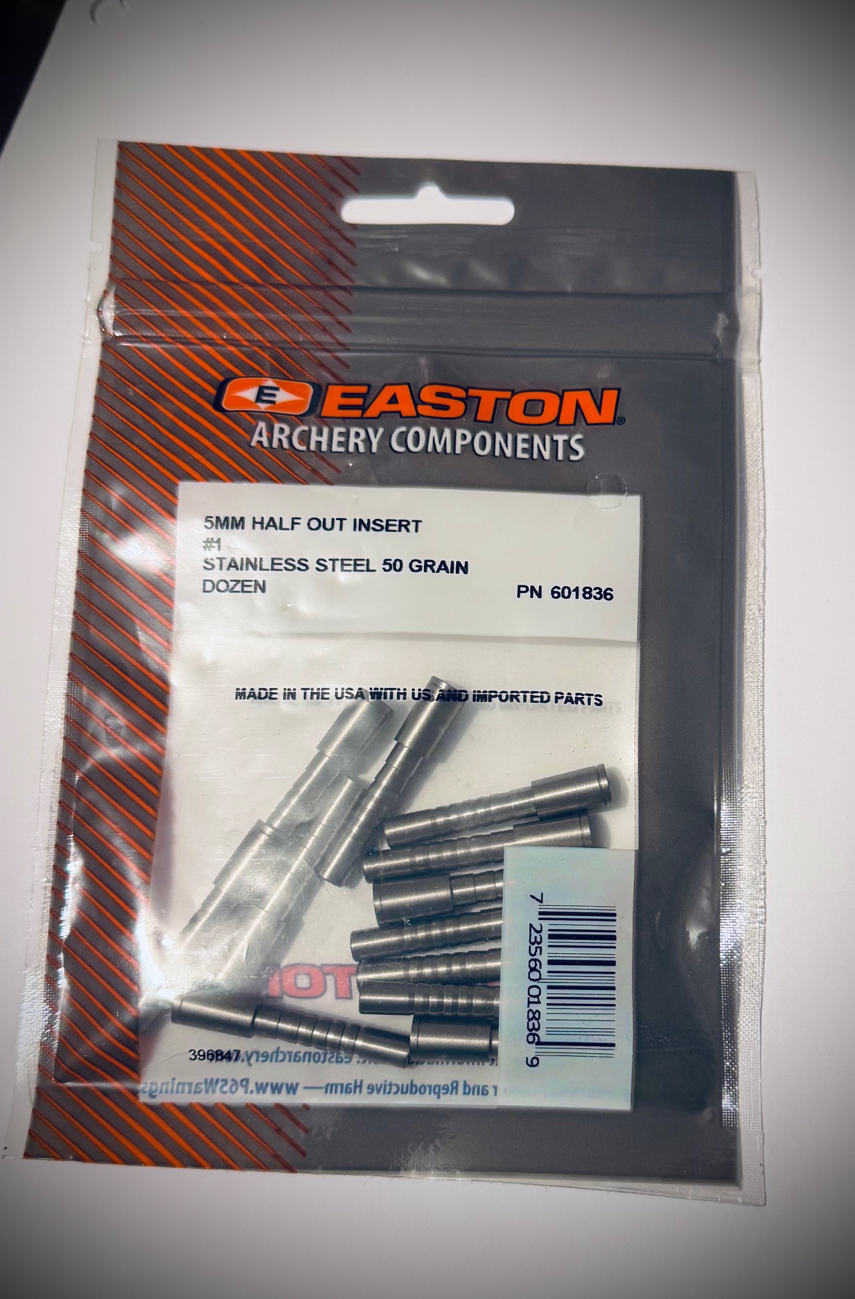 Easton 5mm Stainless Half Out #1 50 Grains Free Shipping - Welcome